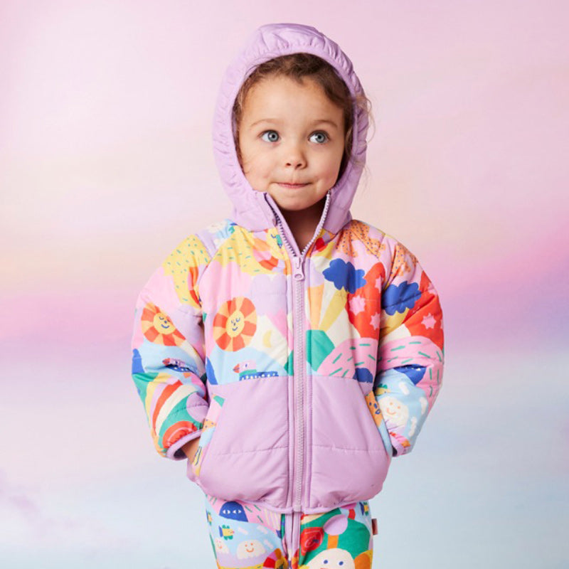Halcyon Nights Kids Puffer Jacket - Rainbow Valley – Shorties Childrens ...
