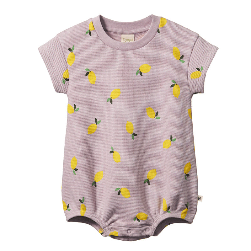 Nature Baby Juno Waffle Romper - Lilac Lemon – Shorties Childrens Store