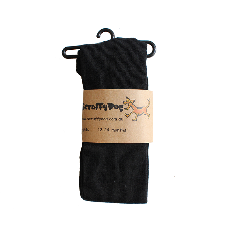 Scruffy Dog Tights - Black – Shorties Childrens Store